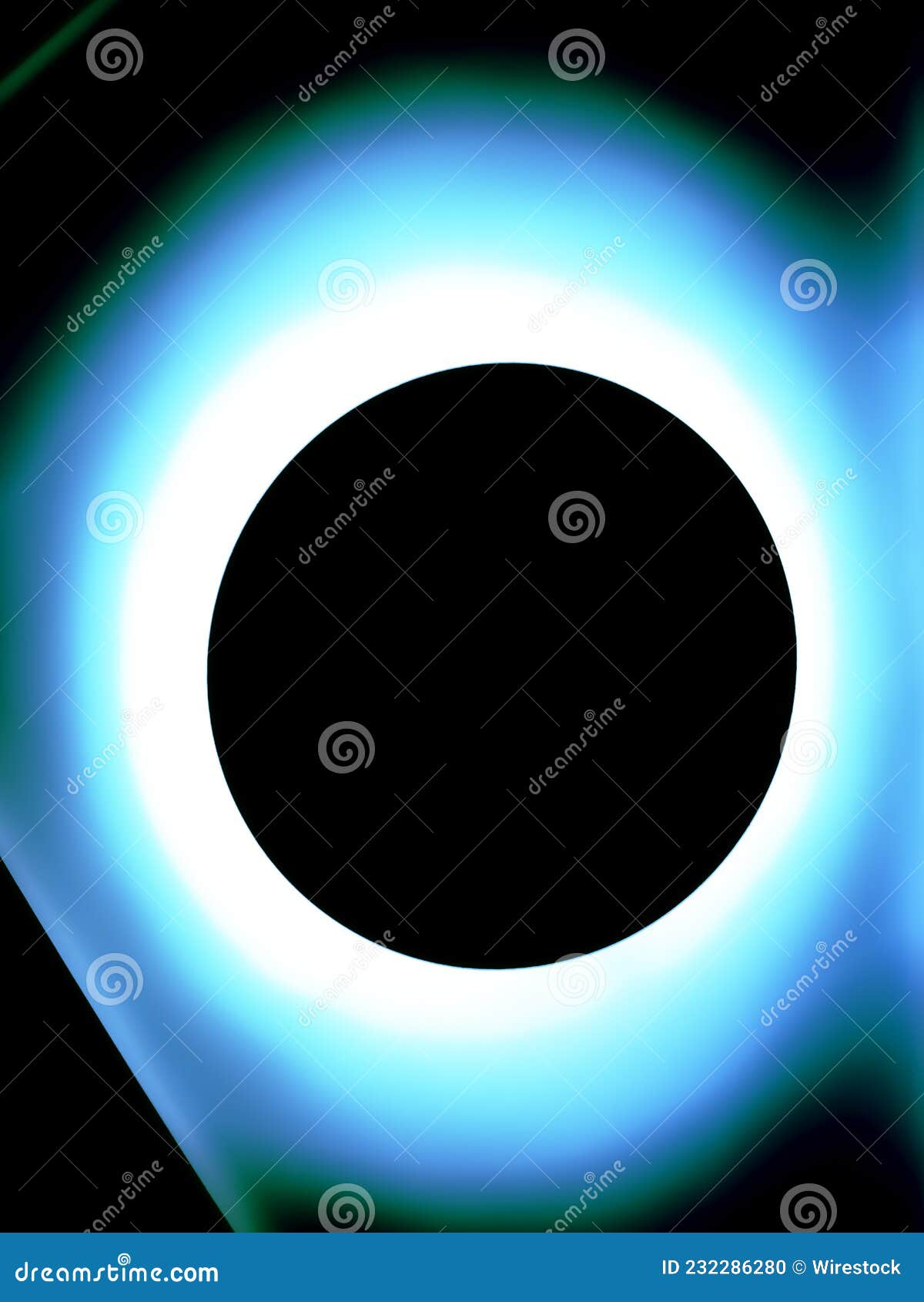 Illustration of a Blue Shiny Circle in the Middle of a Black Background ...