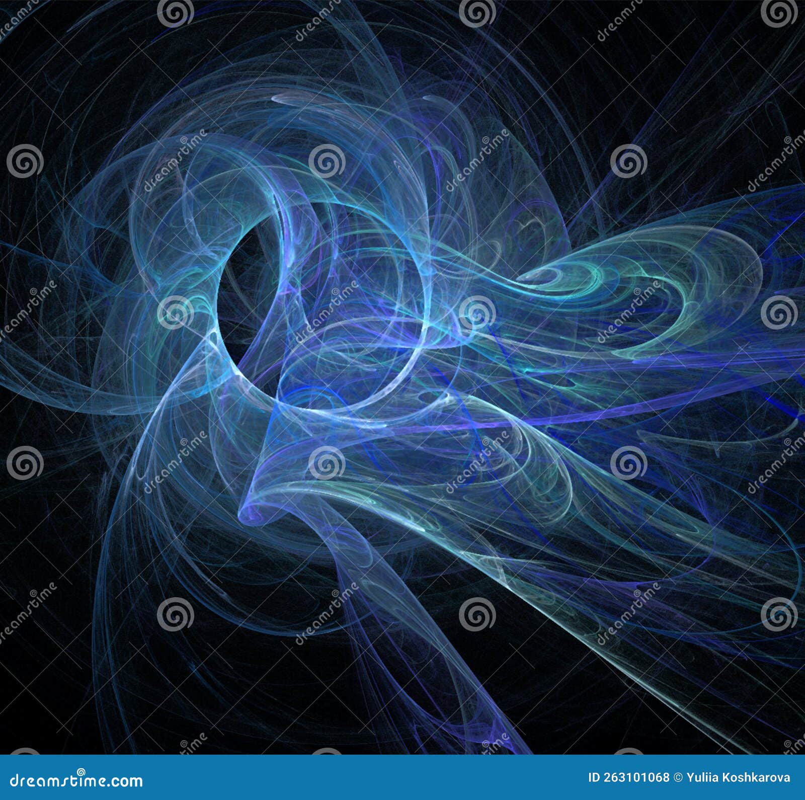 Illustration of a Blue Space Planet Star System, Color Graphics Stock ...