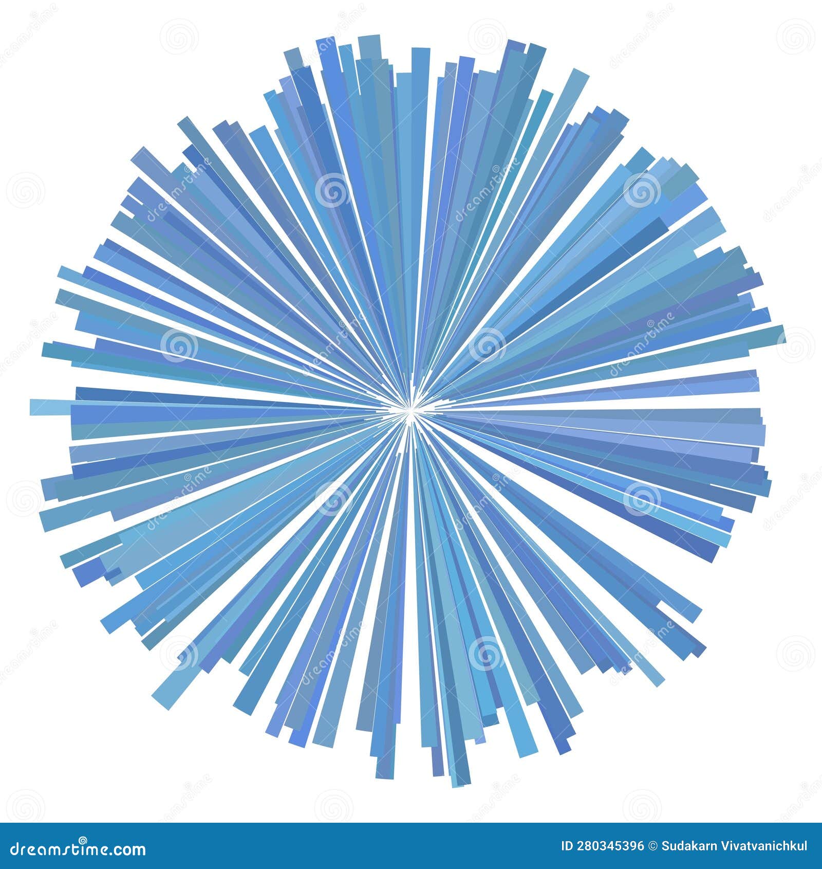 Blue Sunburst Circle Illustration. Stock Photo - Illustration of ...