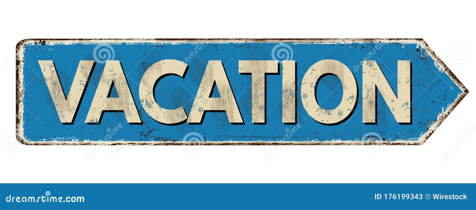 Illustration of a Blue Vacation Sign Isolated on a White Background ...