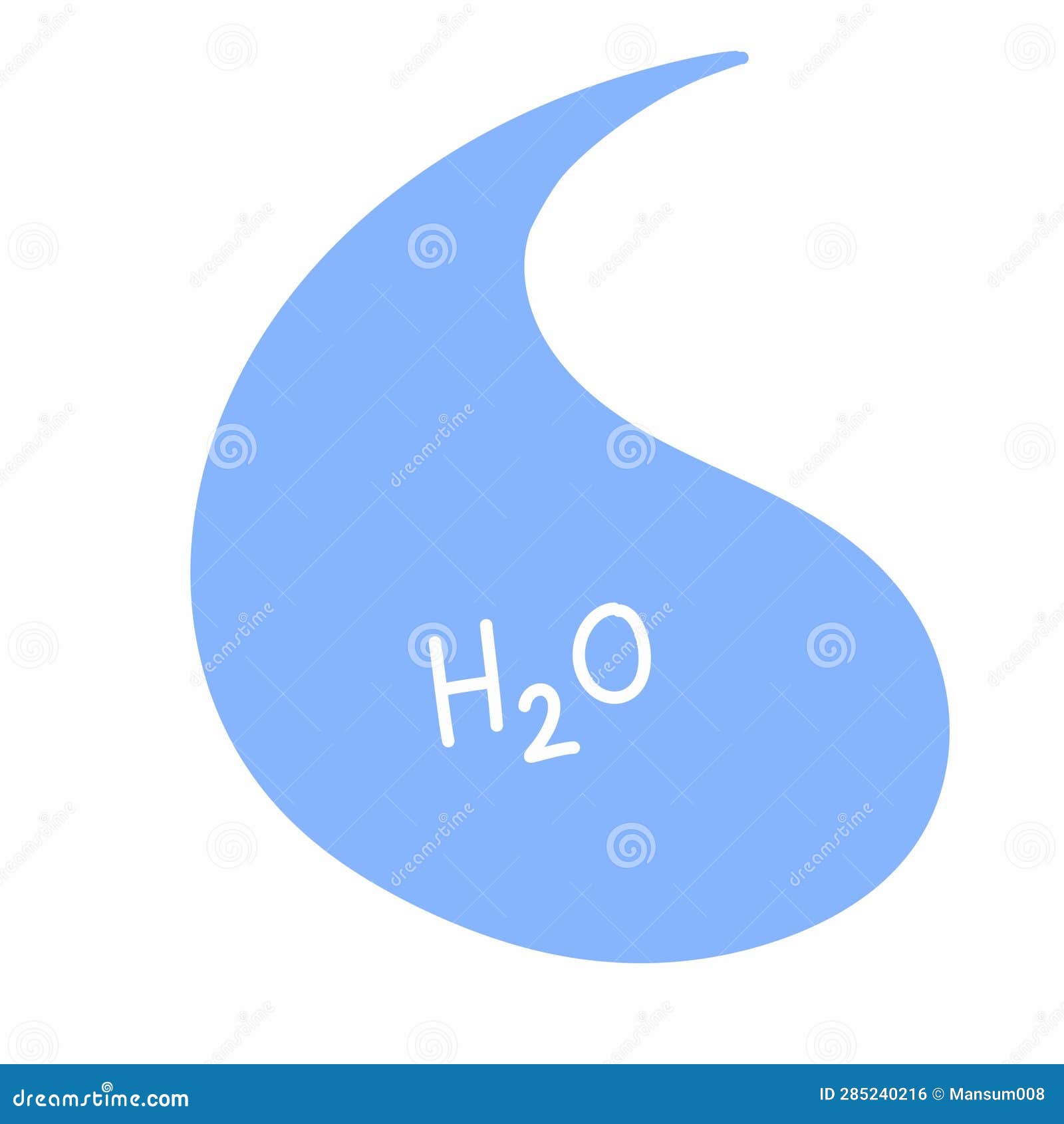 Illustration of a Blue Water Sign , Text H2O Stock Illustration ...