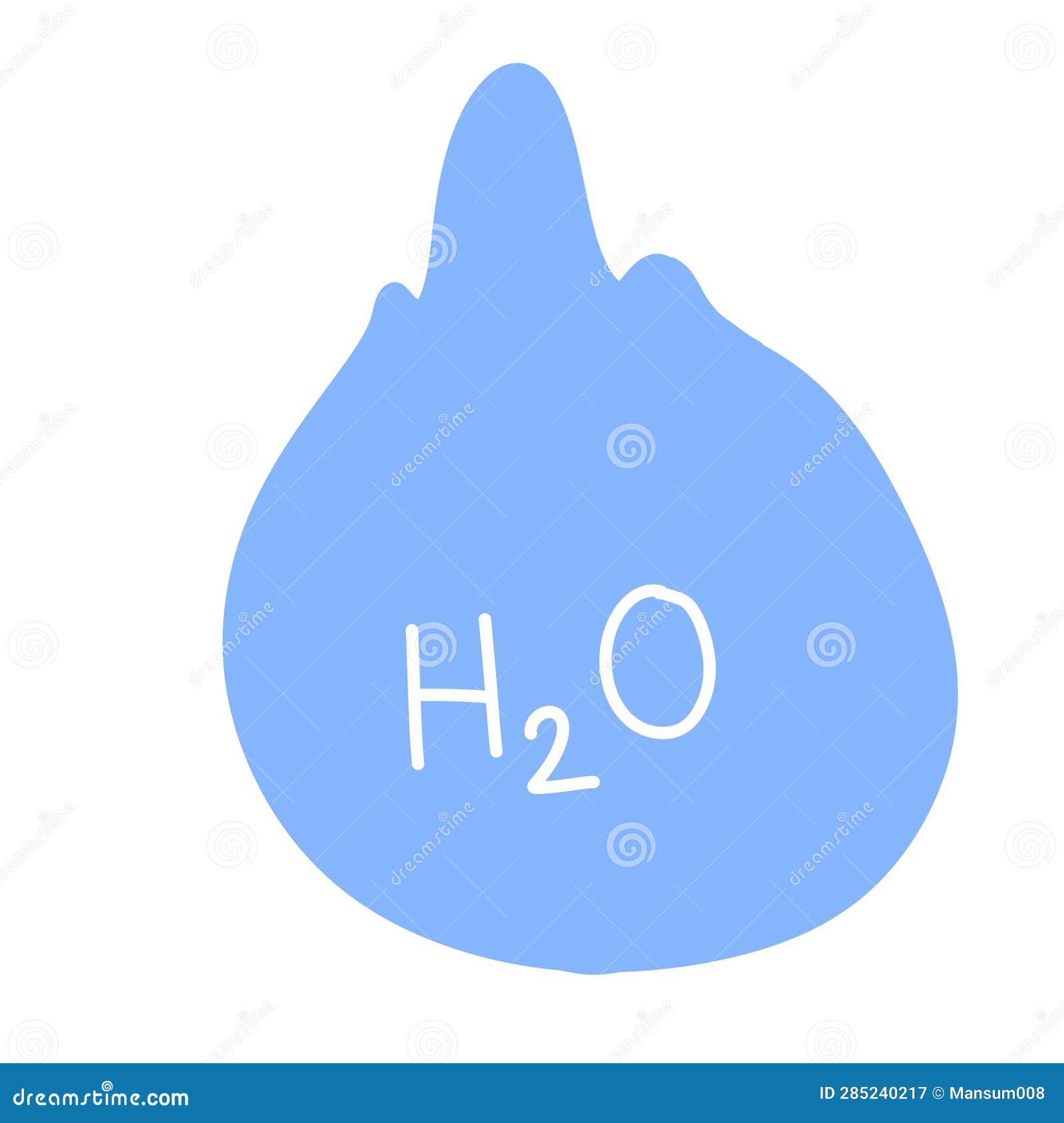 Illustration of a Blue Water Sign , Text H2O Stock Illustration ...