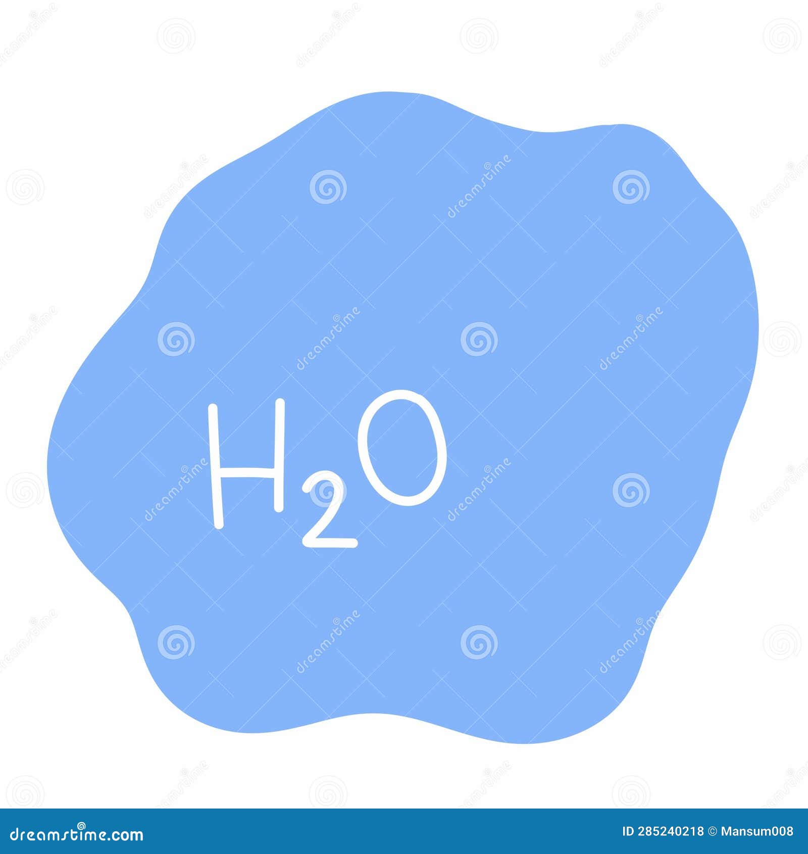 Illustration of a Blue Water Sign , Text H2O Stock Illustration ...
