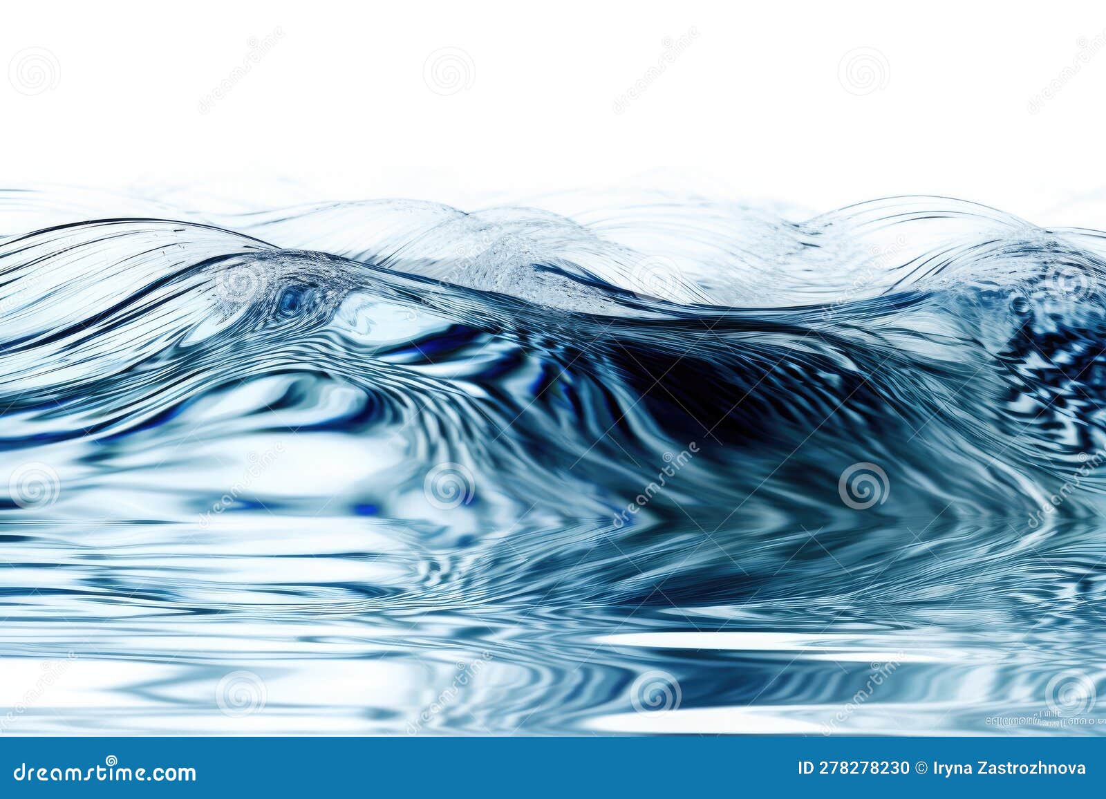 Illustration of Blue Waves on a White Background. Generative AI Stock ...