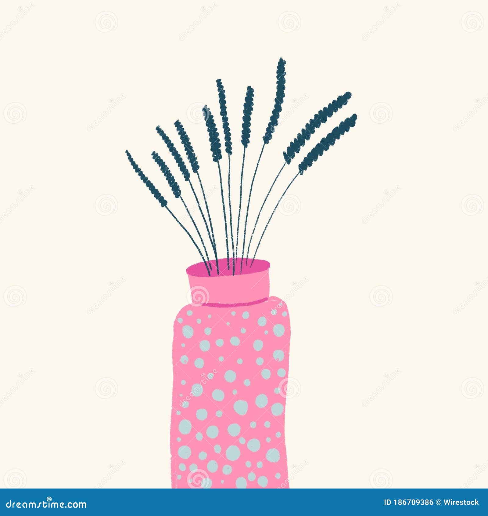 Blue Pot With Lid And Wheat Design, Time To Eat In Script Font. Cooking ...