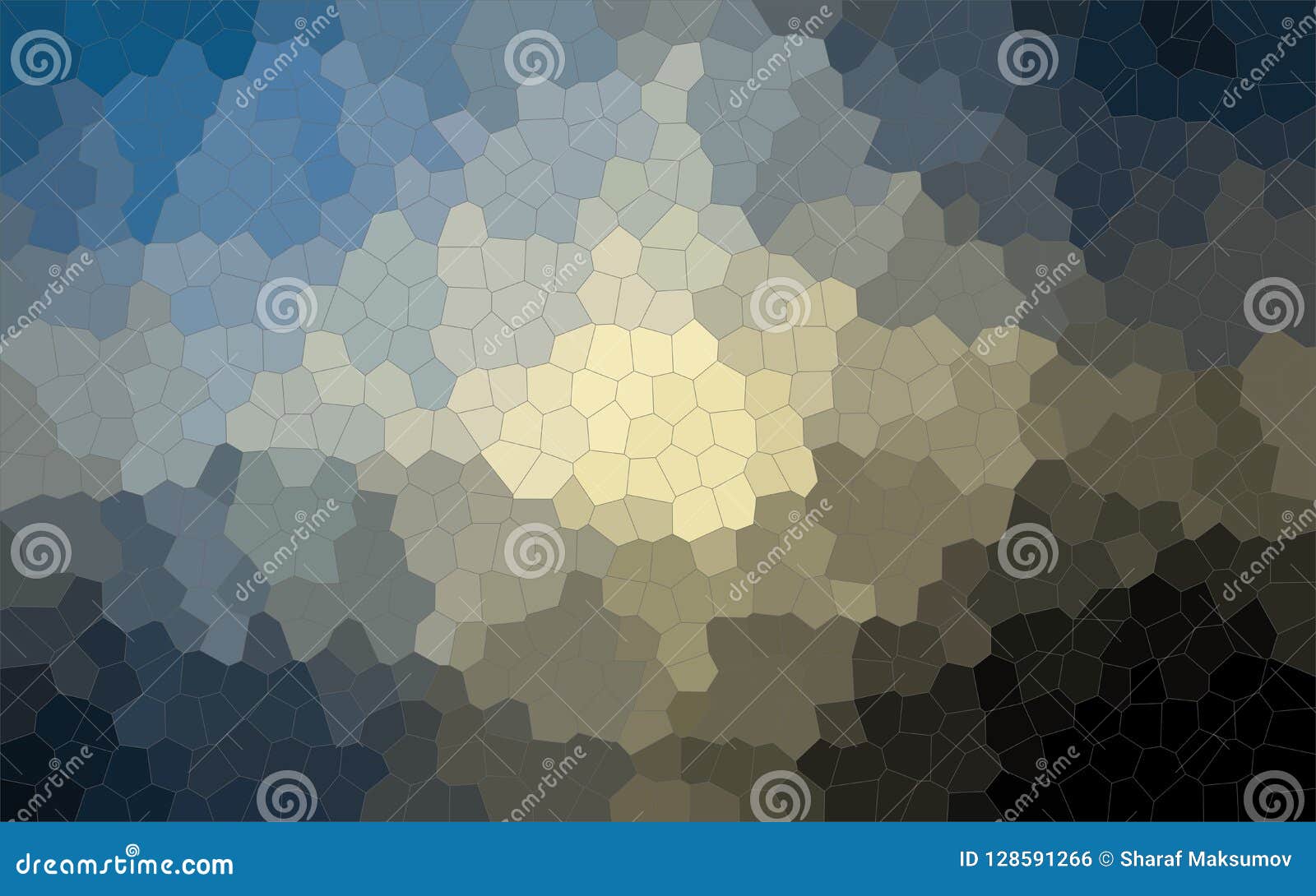 Illustration of Blue and Yellow Small Hexagon Background. Stock ...