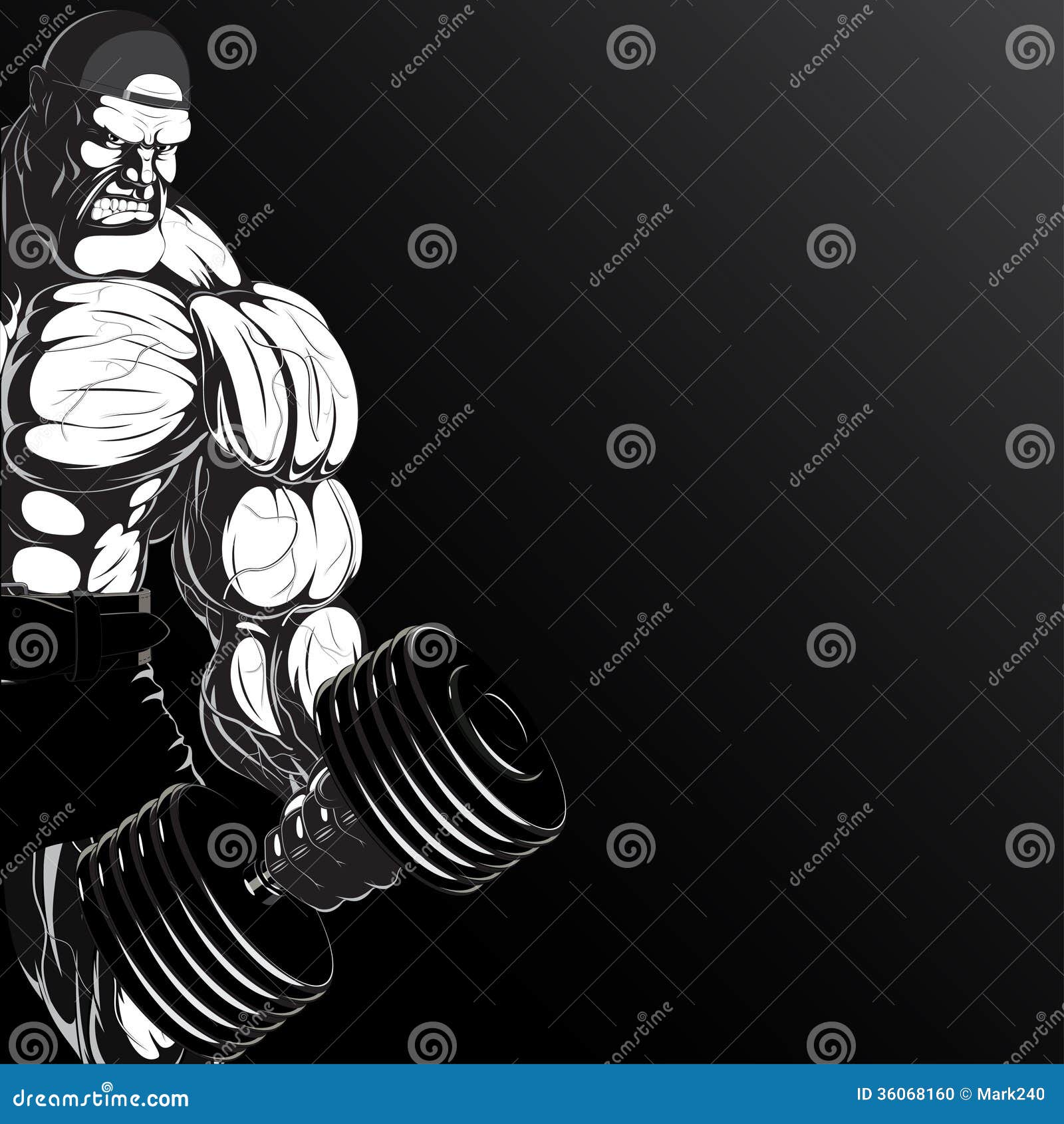 Illustration: Bodybuilder with Dumbbell Stock Vector - Illustration of ...