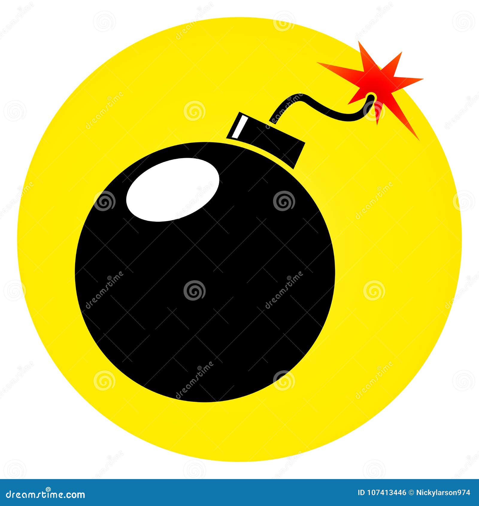 Bomb circle icon stock vector. Illustration of icon - 107413446