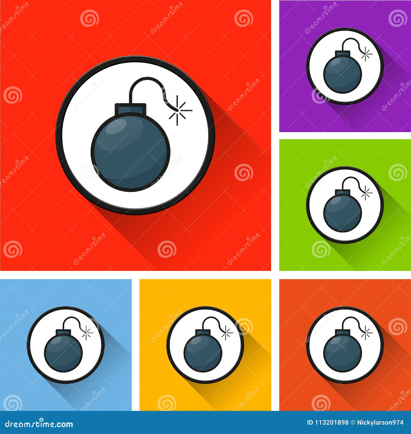 Bomb Icons. Black And White Bombs Signs Pictograms Cartoon Vector ...