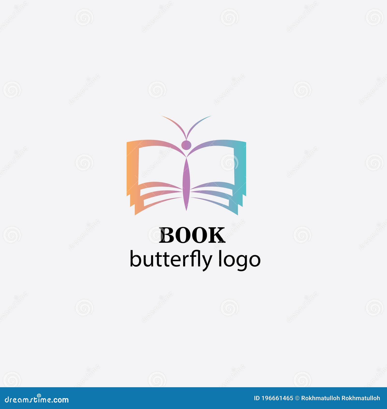 Illustration Book Colorful Butterfly Logo Template. Vector Design Stock ...