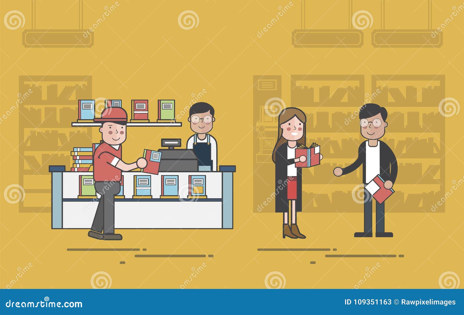 Illustration of book store stock illustration. Illustration of design ...