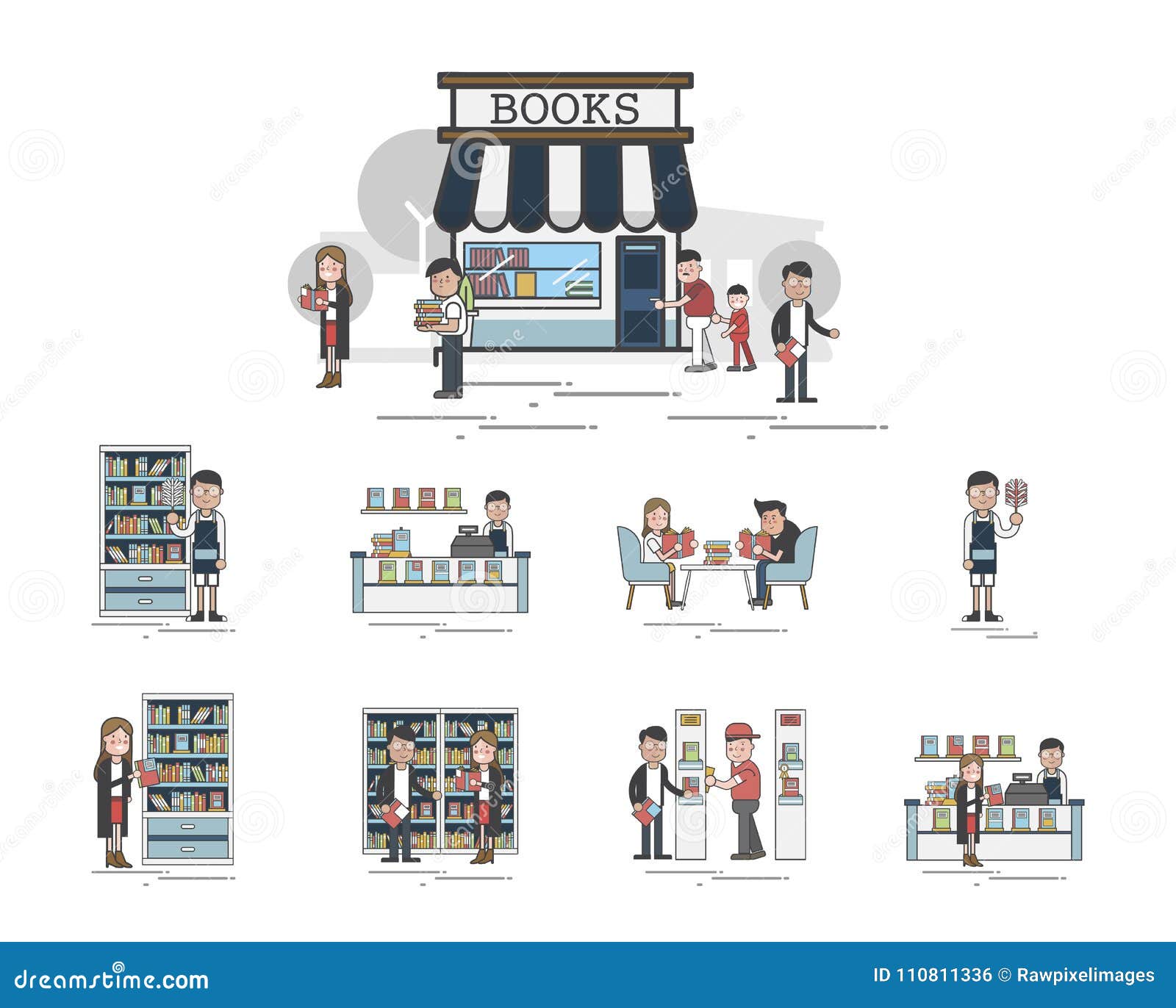 Illustration of Book Store Isolated Stock Illustration - Illustration ...