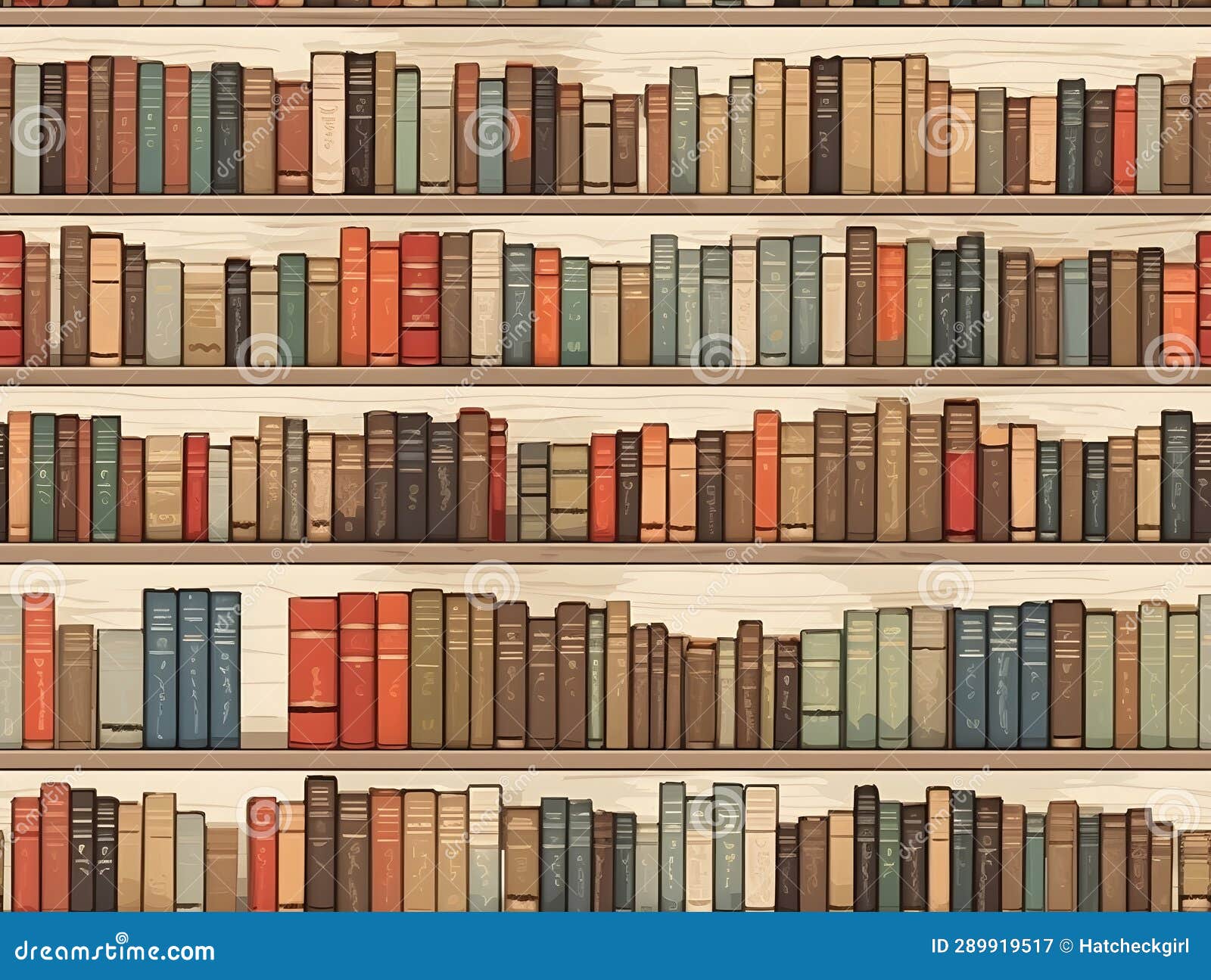 Illustration of Books on a Shelf in a Repeating Pattern Stock ...