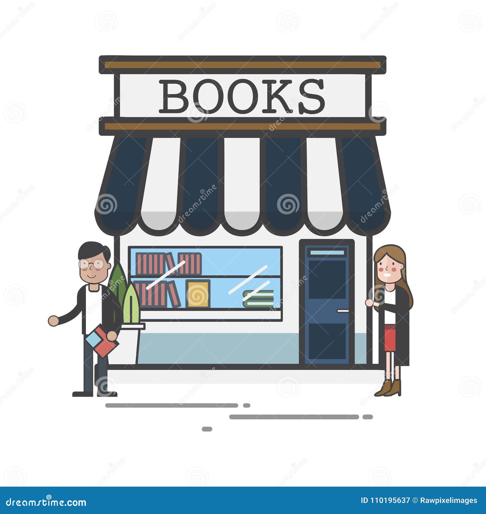 Illustration of Books Store Abstract Stock Illustration - Illustration ...