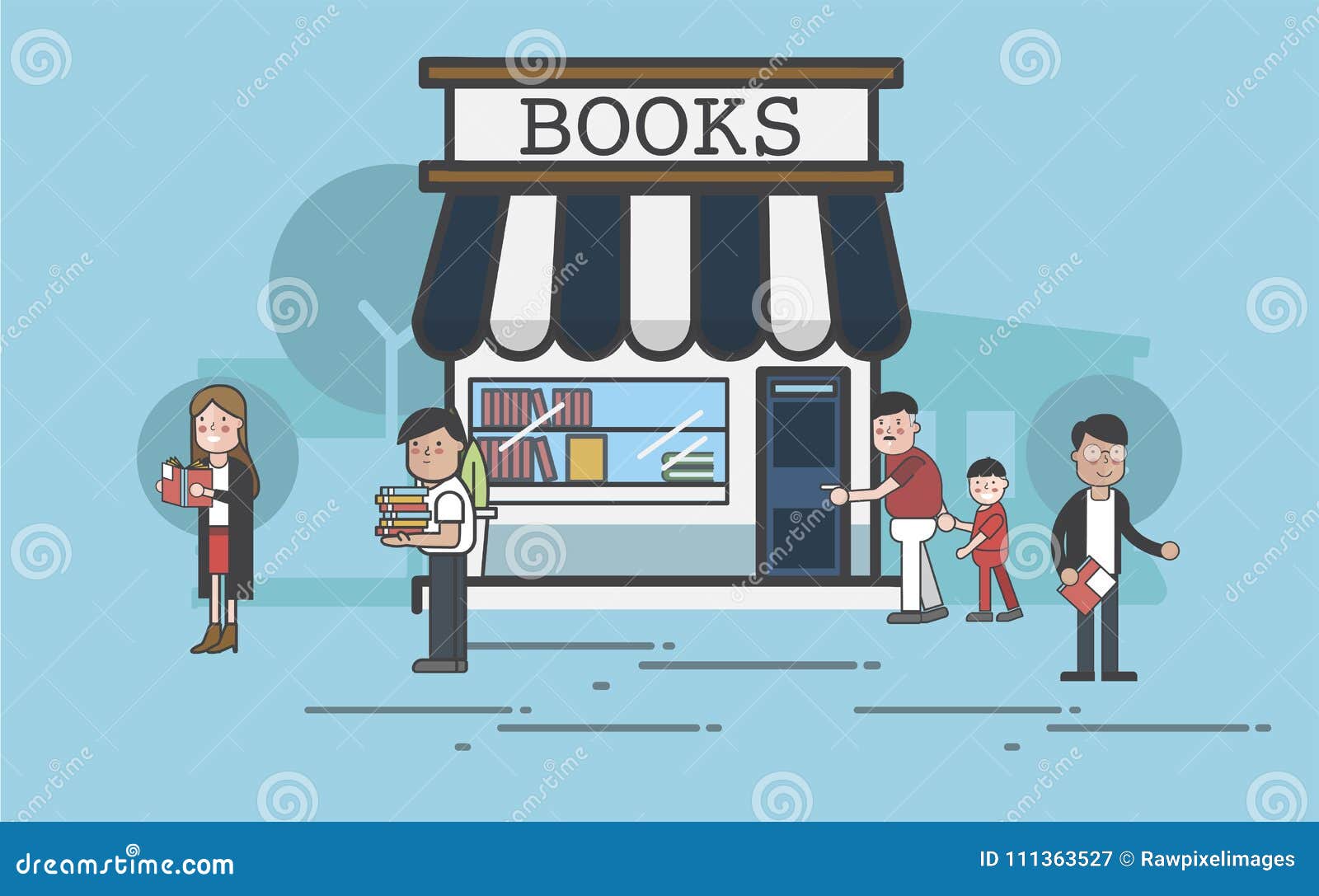 Illustration of Books Store Isolated Stock Illustration - Illustration ...