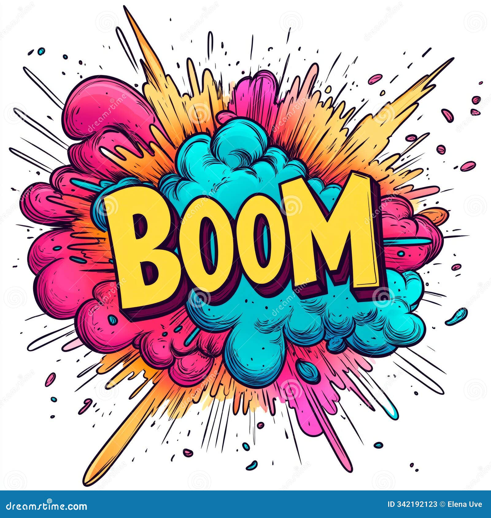 Colorful Comic Bubble Style with the Word BOOM. Stock Illustration ...