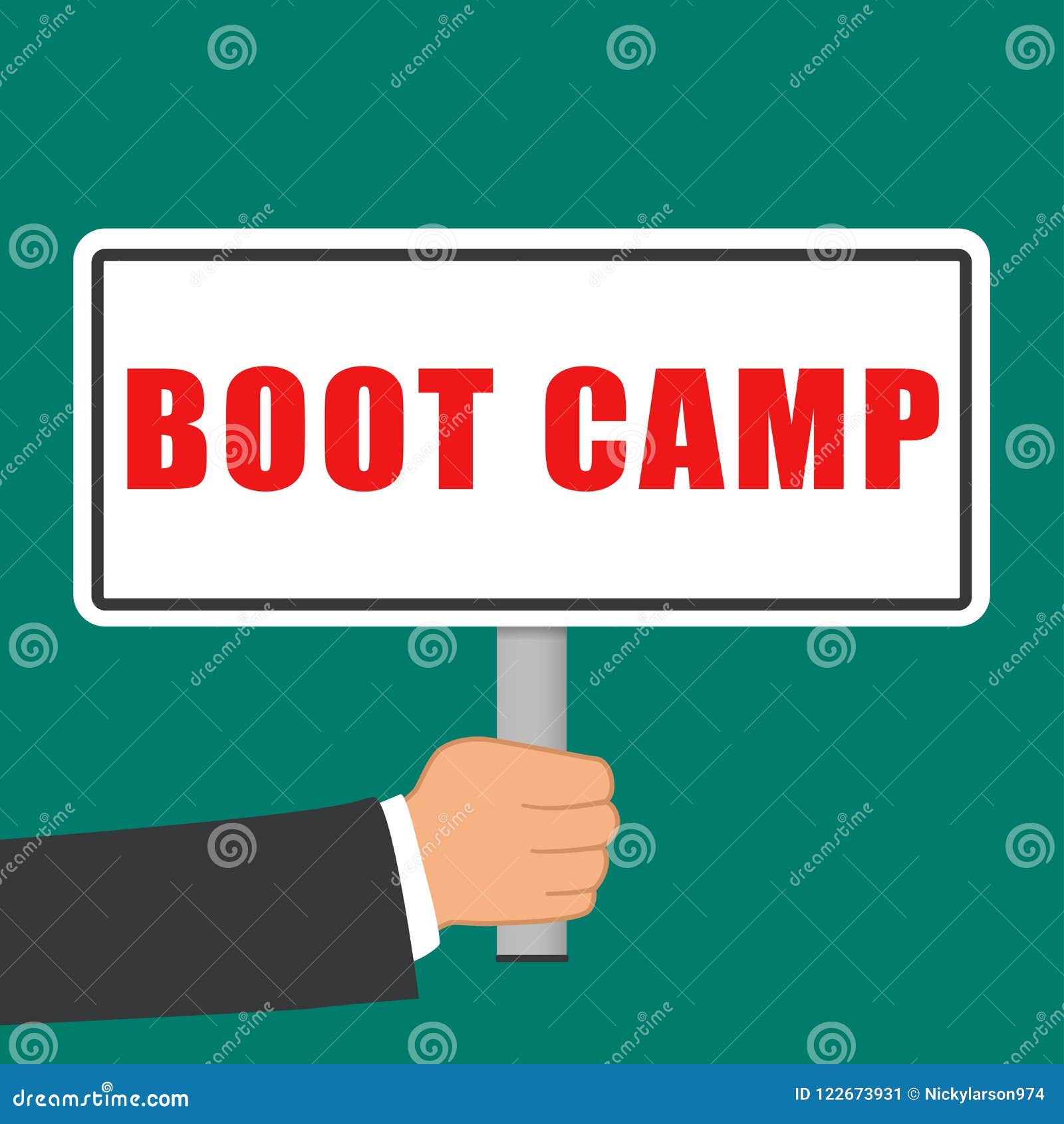 Boot Camp Sign Flat Concept Stock Vector - Illustration of placard ...