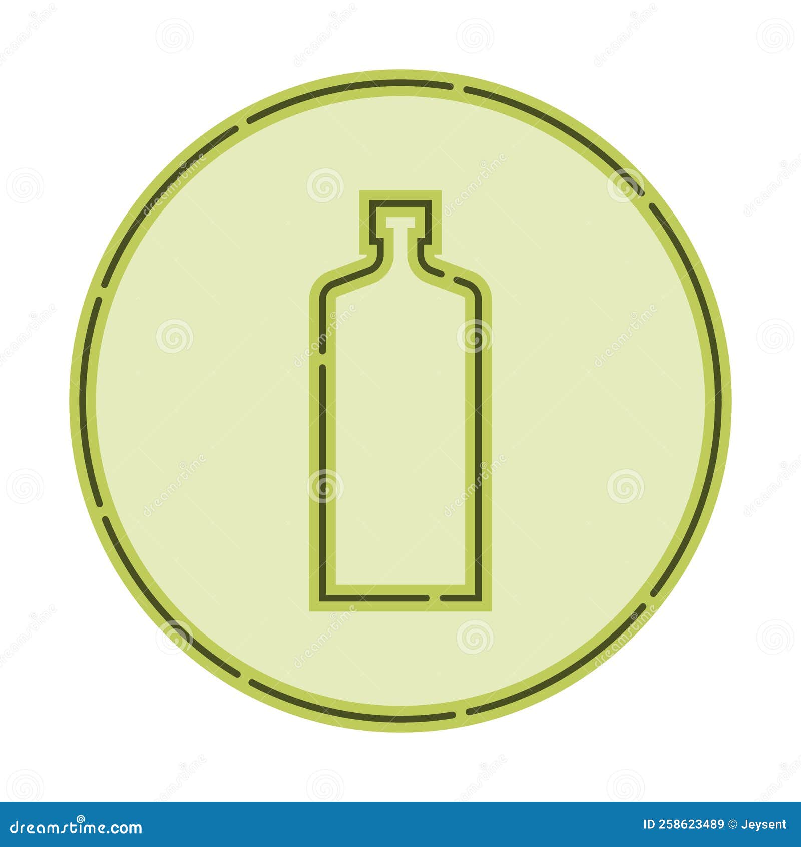 Illustration of Bottle of Schnapps in Flat Style in Form of Thin Lines ...