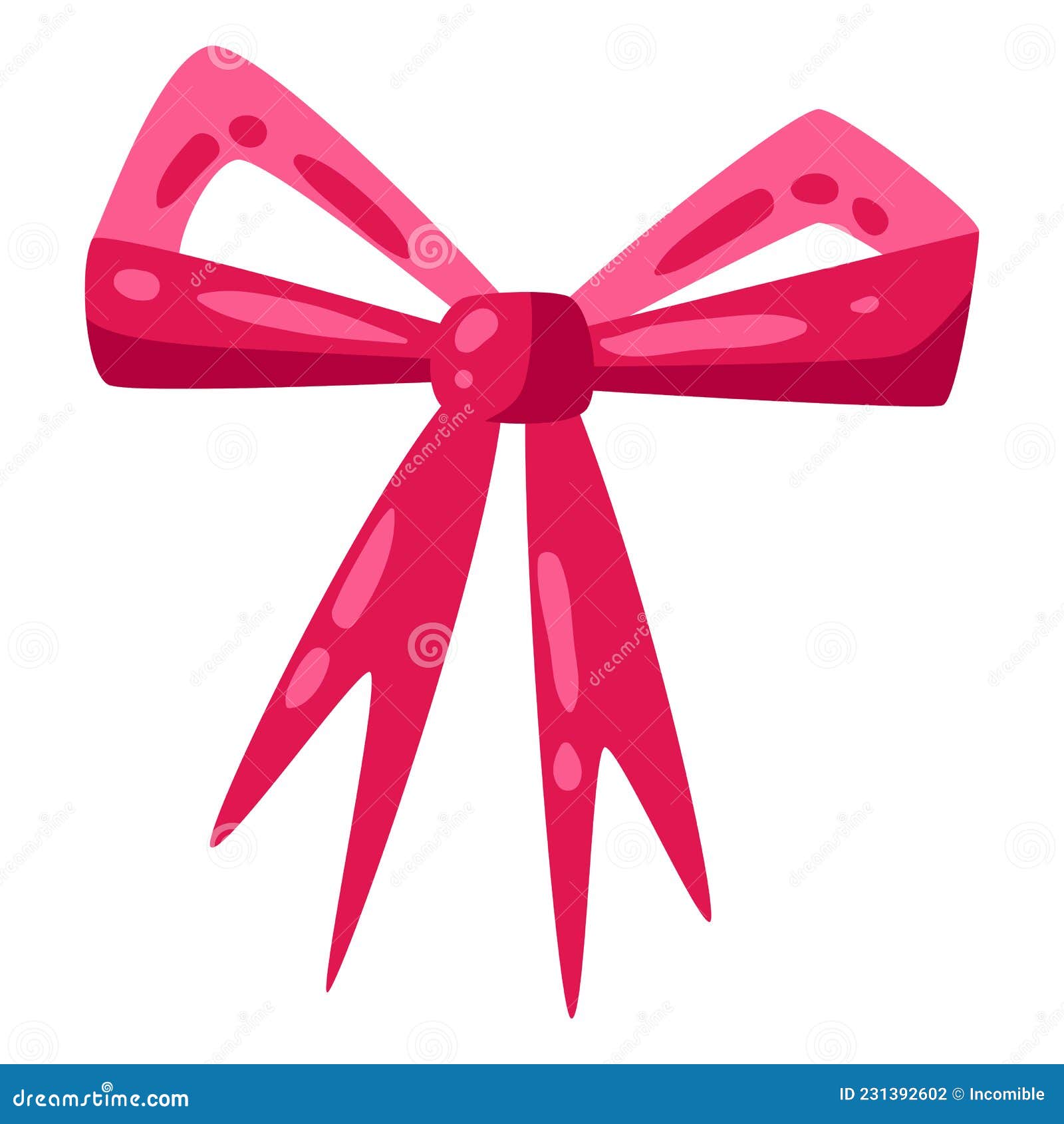 Illustration of Bow in Cartoon Style. Cute Funny Object Stock Vector ...