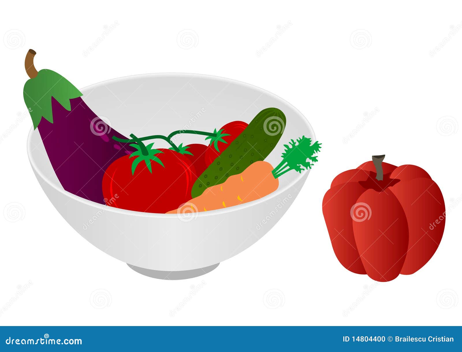 Illustration of a Bowl with Vegetables Stock Vector - Illustration of ...