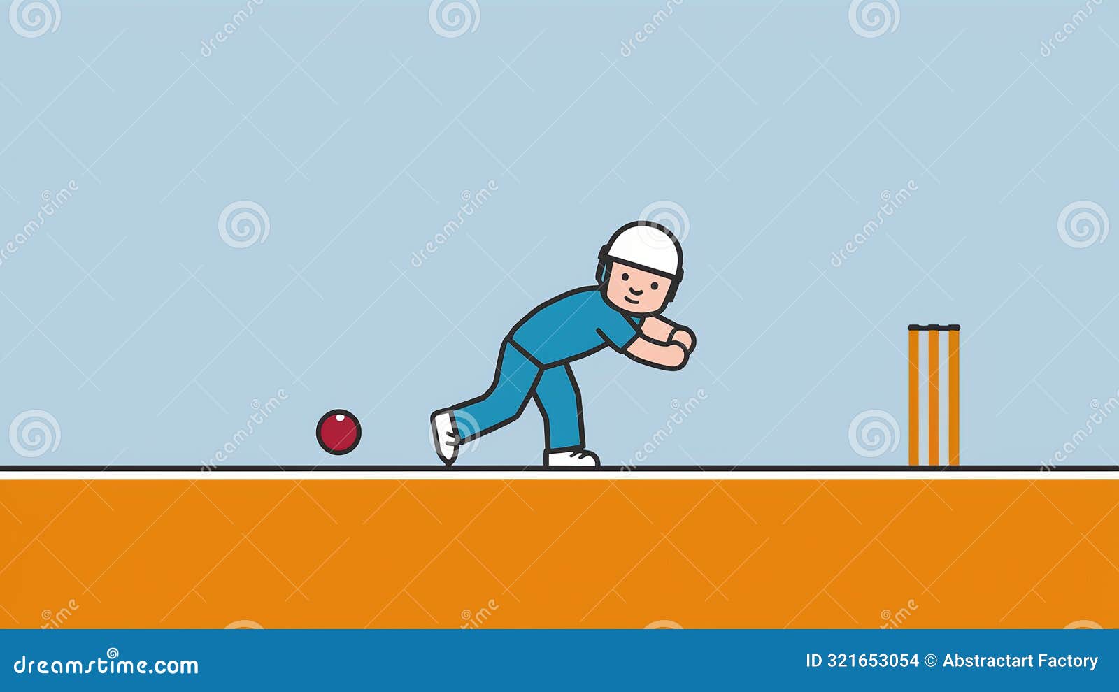 Illustration of Bowler Playing Cricket Match. Bowler Playing in Action ...