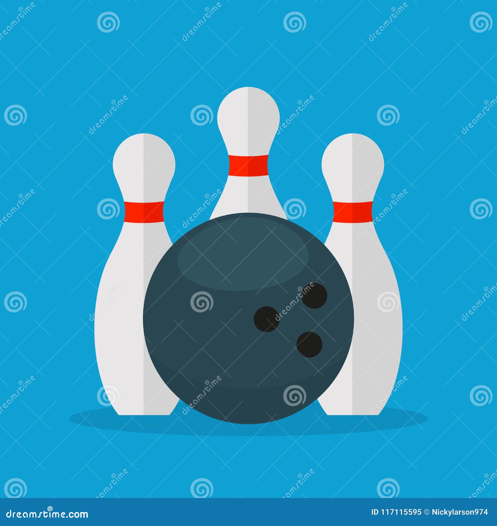 Bowling Design on Blue Background Stock Vector - Illustration of ...