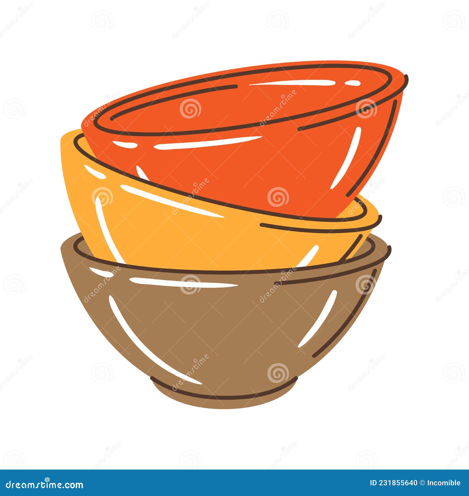 Bowls Stack Royalty-Free Cartoon | CartoonDealer.com #47127017