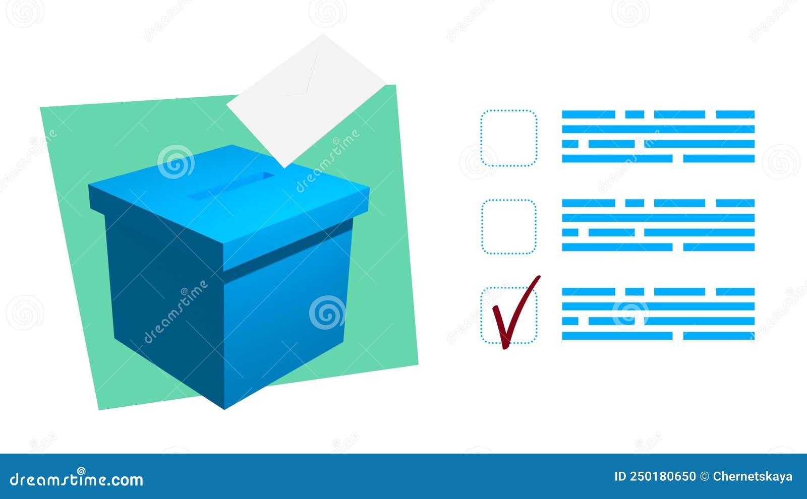 Illustration of Box with Ballot and Checkboxes on Background ...