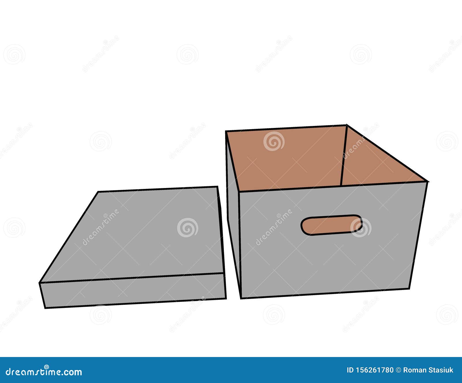 Illustration. Box with a Lid Stock Illustration - Illustration of ...