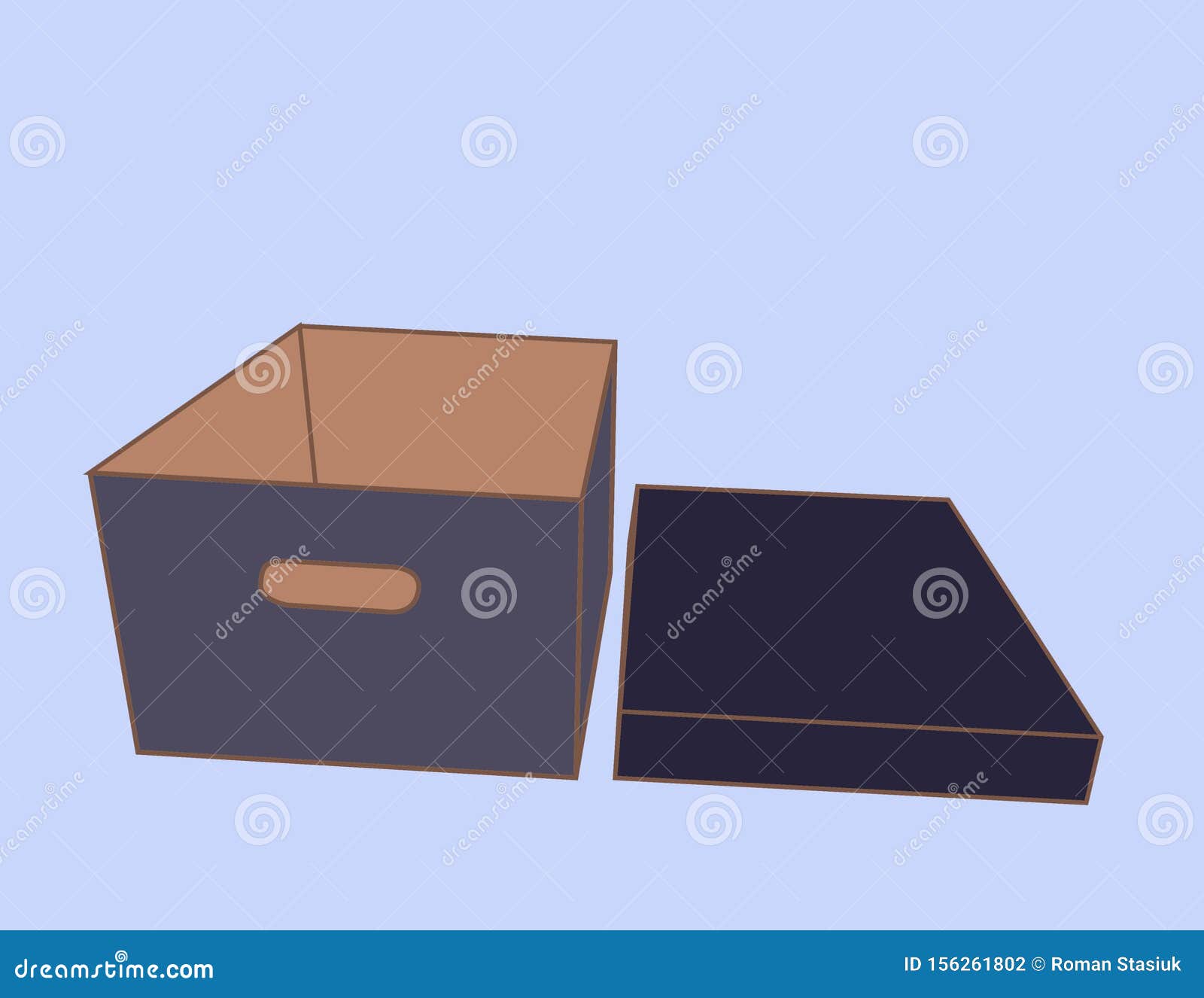 Illustration. Box with a Lid Stock Illustration - Illustration of ...