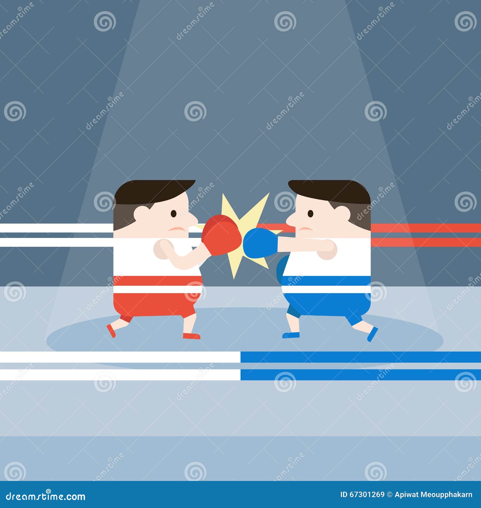 Illustration of Boxers are Boxing on the Boxing Ring Stock Vector ...