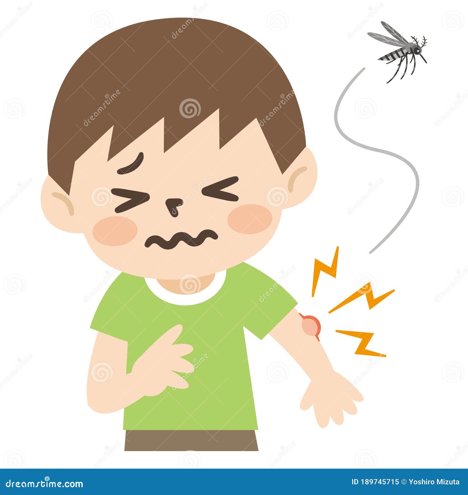 Illustration of a Boy Bitten by a Mosquito Stock Vector - Illustration ...