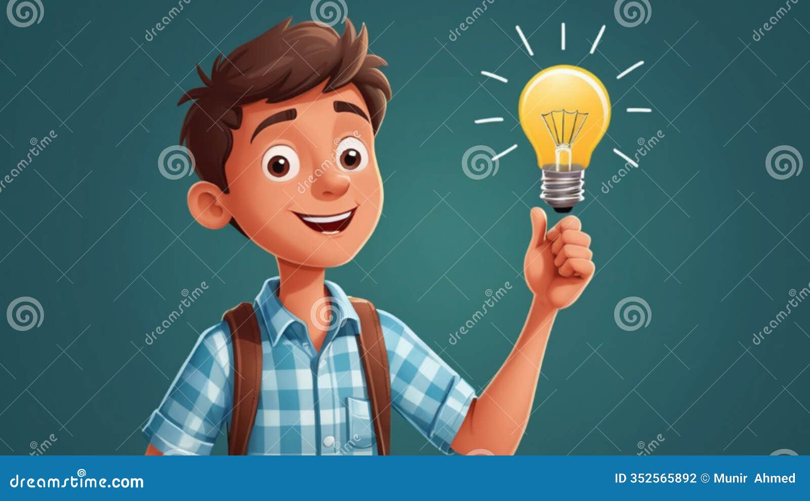 Illustration of Boy Cartoon with a Good Idea Stock Illustration - Illustration of brand, head ...