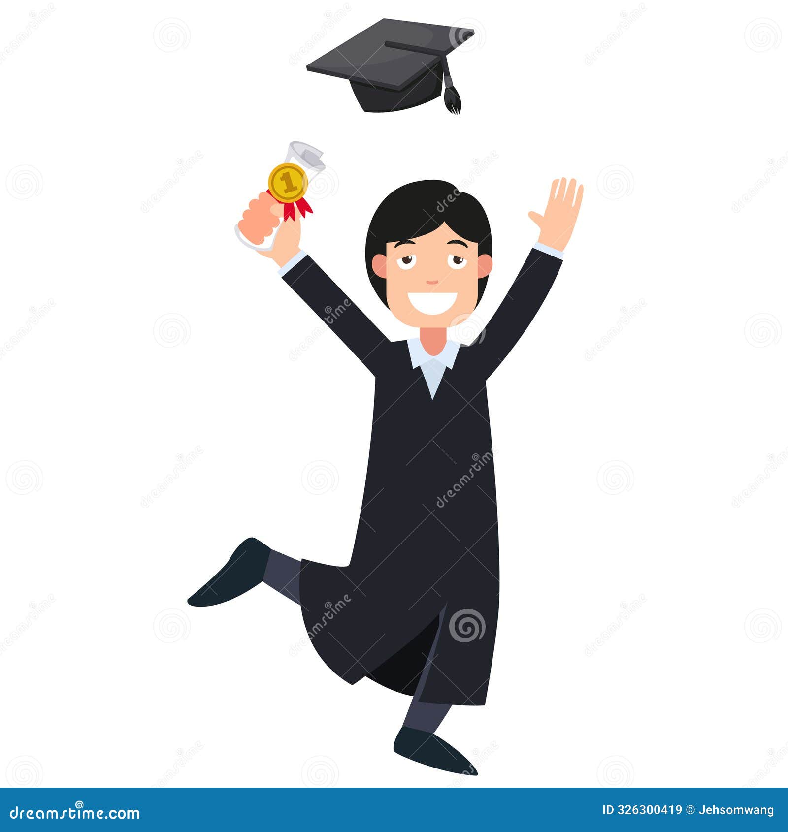 Illustration of Boy in Graduation Gown Stock Illustration ...