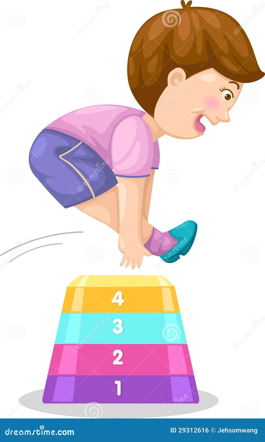 Illustration of a Boy Jumping Hurdle Stock Vector - Illustration of ...