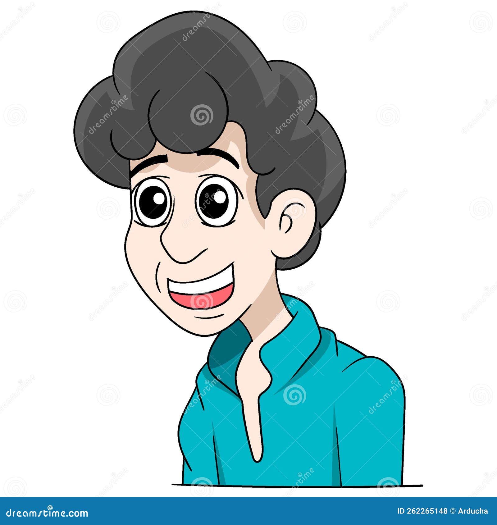 Illustration of Boy Laughing for Avatar Profile Stock Vector ...