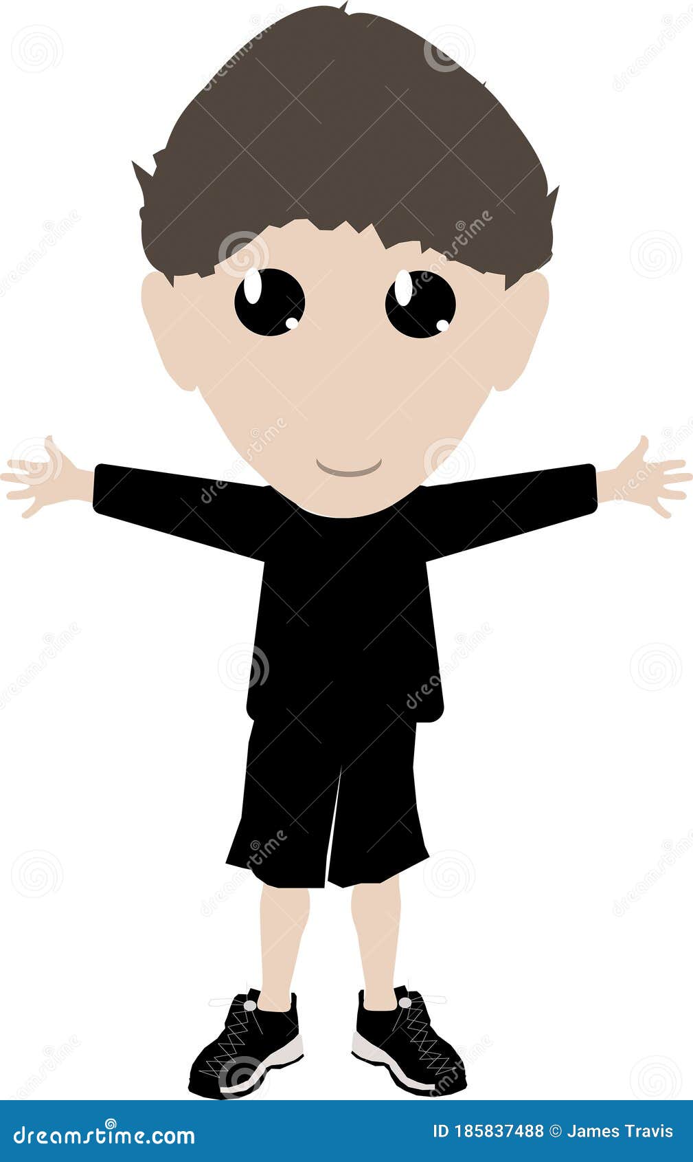 Illustration Boy with Open Arms Stock Illustration - Illustration of ...