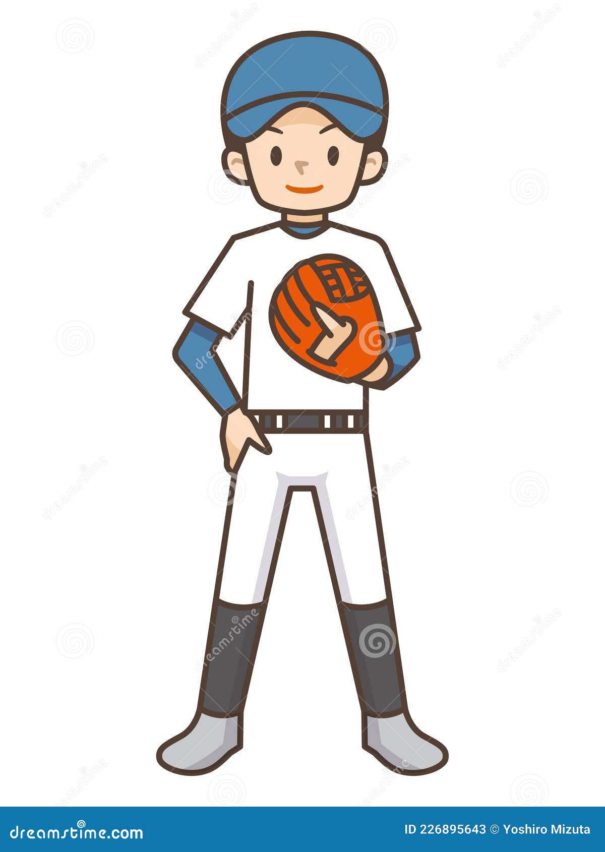 Illustration of a Boy Playing Baseball Stock Vector - Illustration of ...