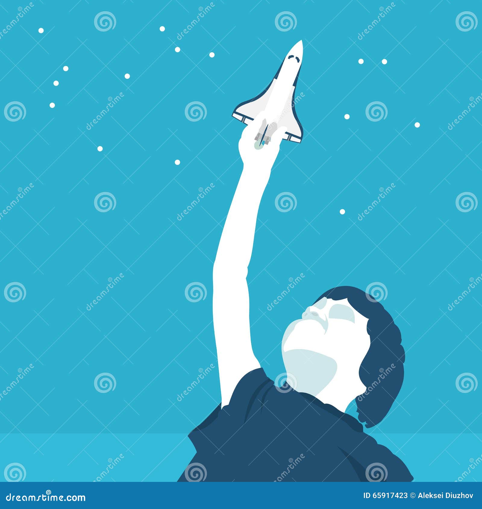 Illustration of a Boy Playing with Shuttle Stock Illustration ...