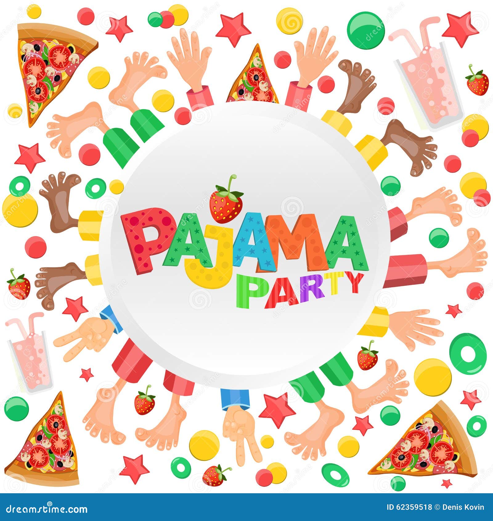 Illustration of Boys Having Pajama Slumber Party. Stock Illustration ...