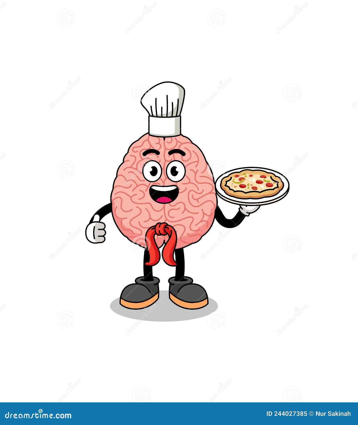 Illustration of Brain As an Italian Chef Stock Vector - Illustration of ...