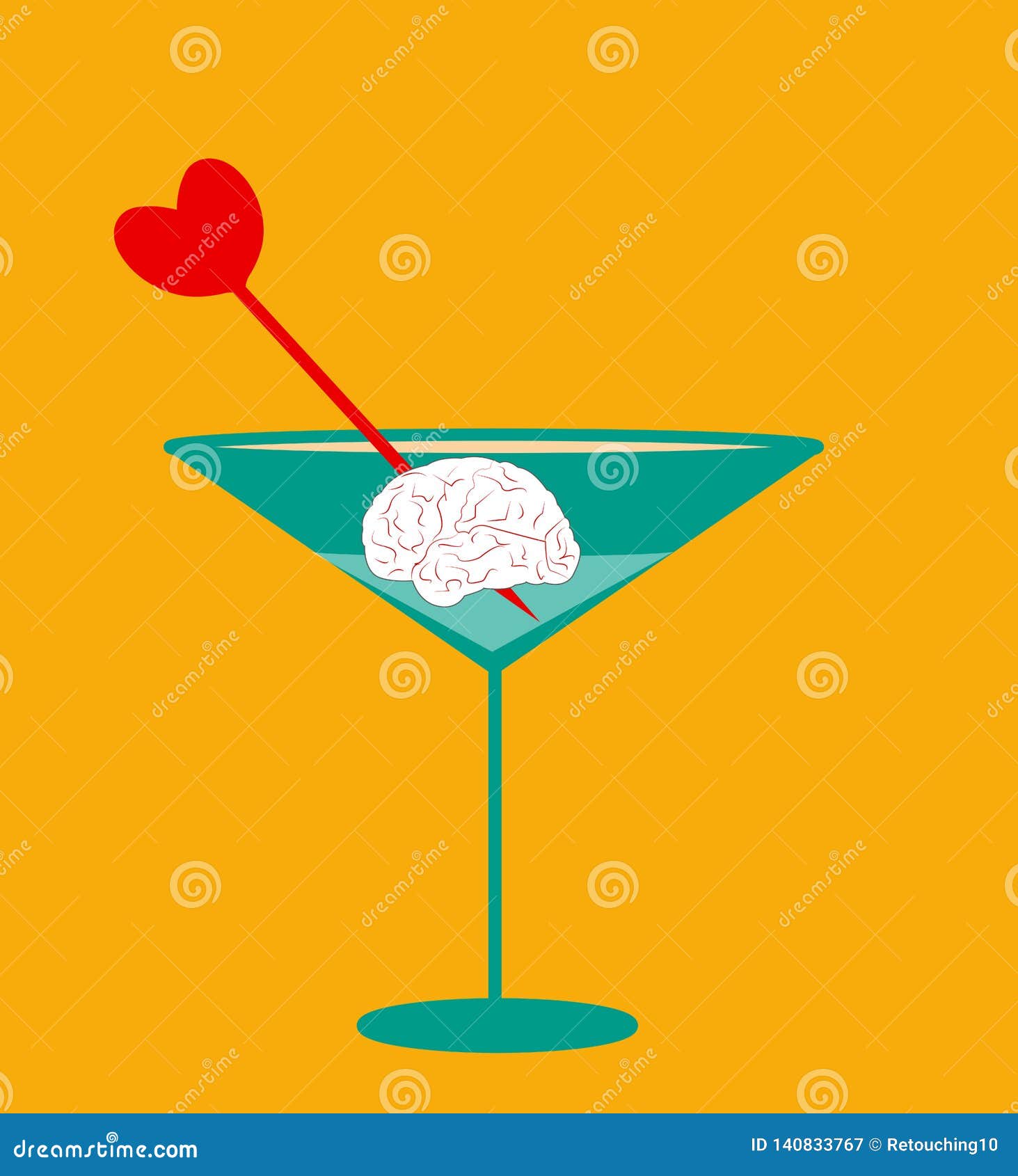 Illustration of a Brain Cocktail Stock Illustration - Illustration of ...