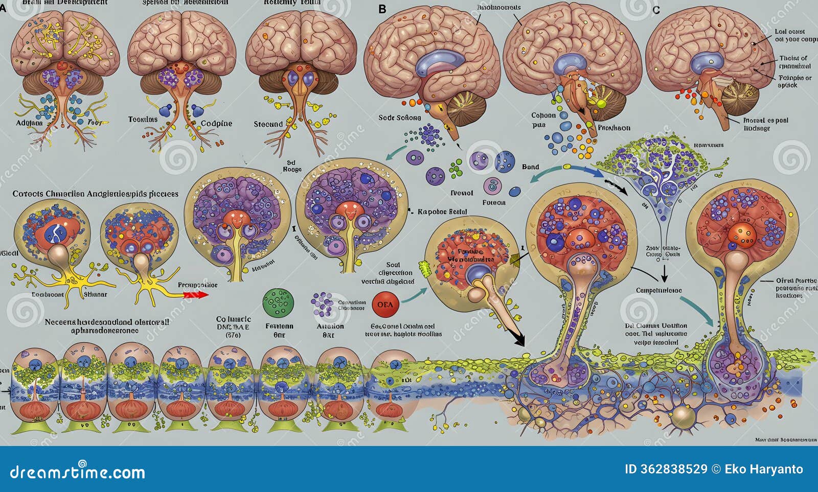 The Process of Forming Brain Organs Stock Illustration - Illustration ...