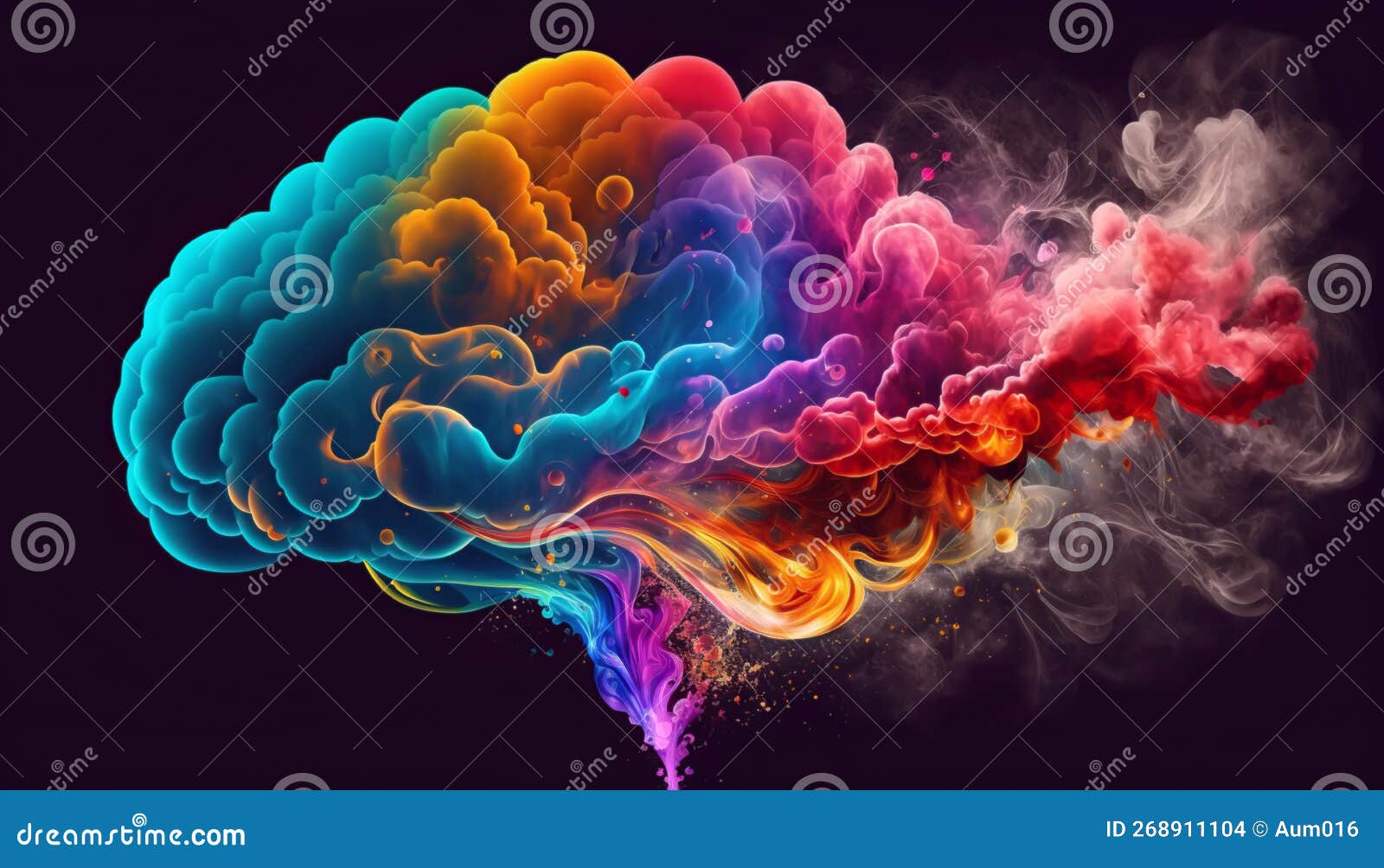 Multicolored Smoke Shapes Thinking Stock Illustration - Illustration of ...