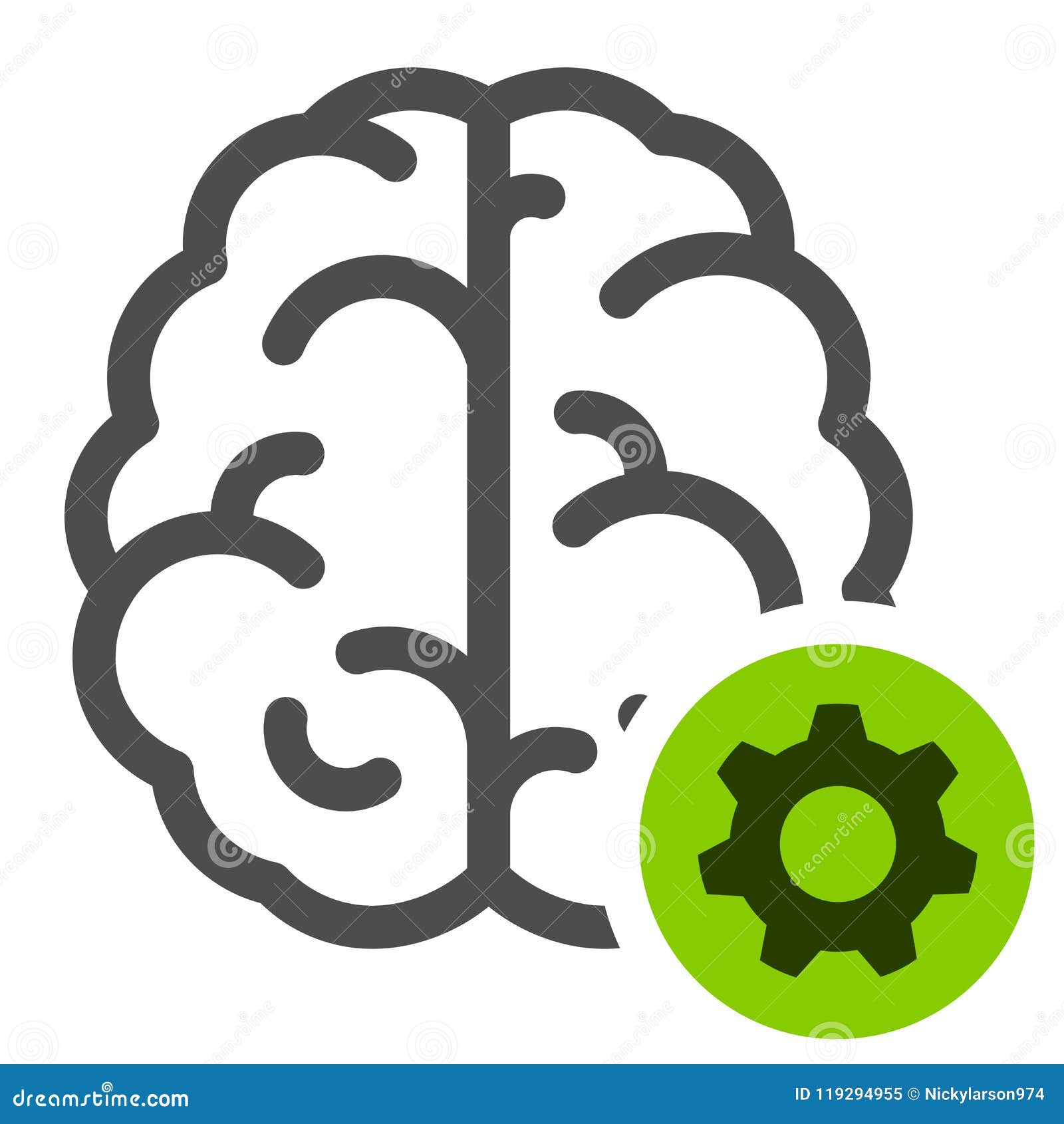 Brain and Gear Icon Concept Stock Vector - Illustration of concept ...