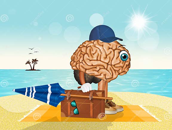 Illustration of the Brain Going on Vacation Stock Illustration ...