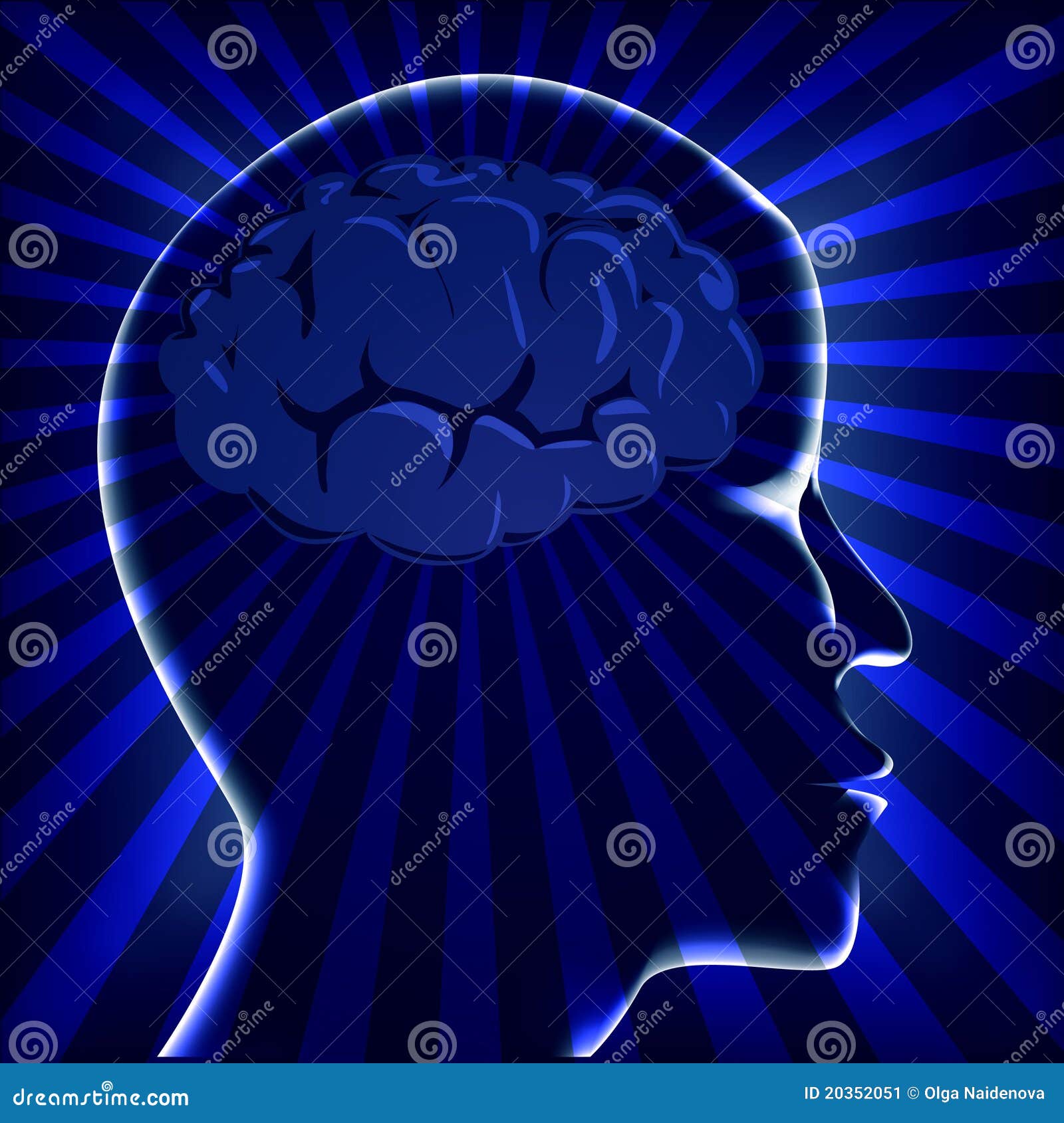 Illustration Brain Human with Ray on Turn Stock Illustration ...