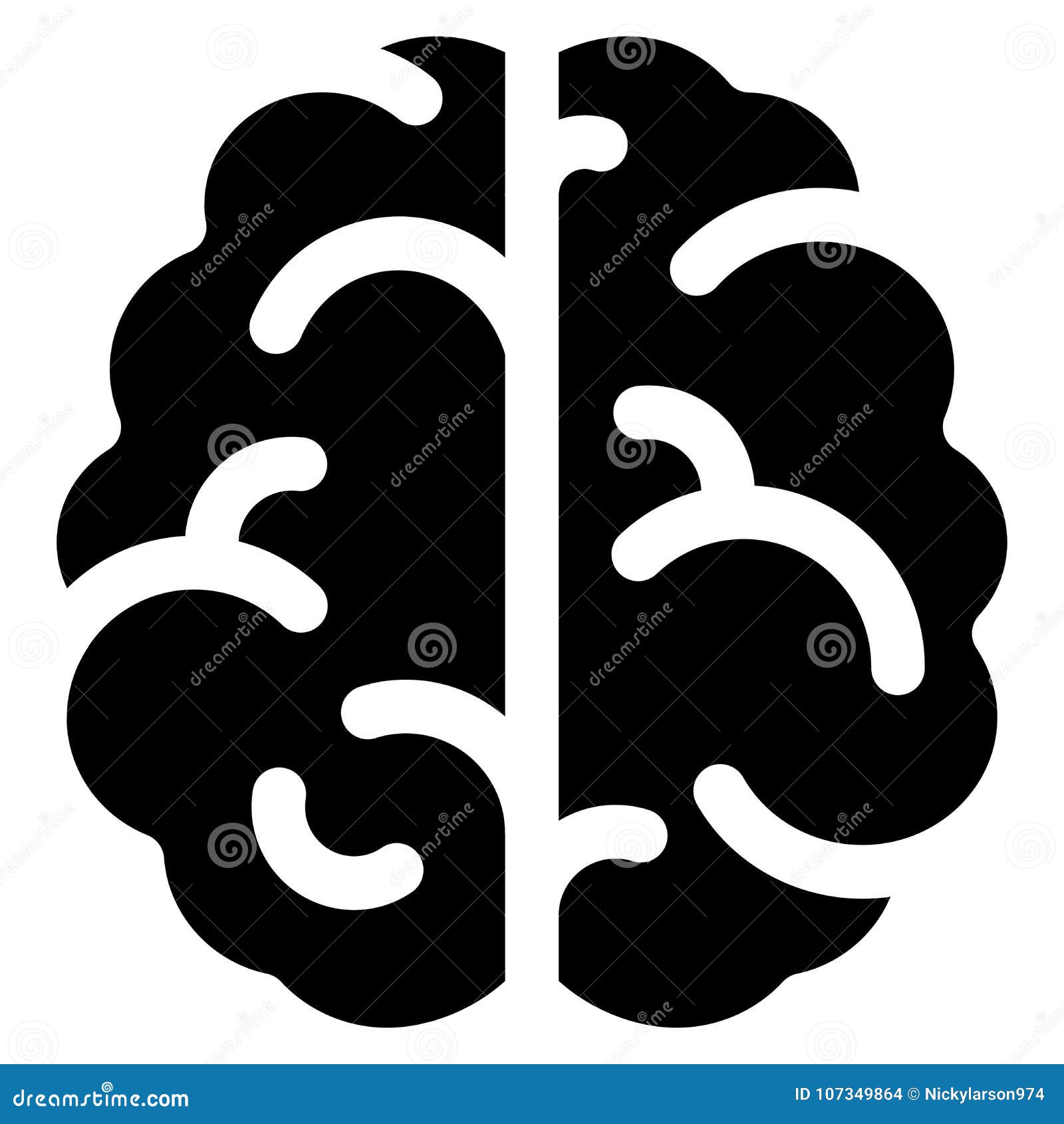 Brain Icon on White Background Stock Vector - Illustration of neurology ...