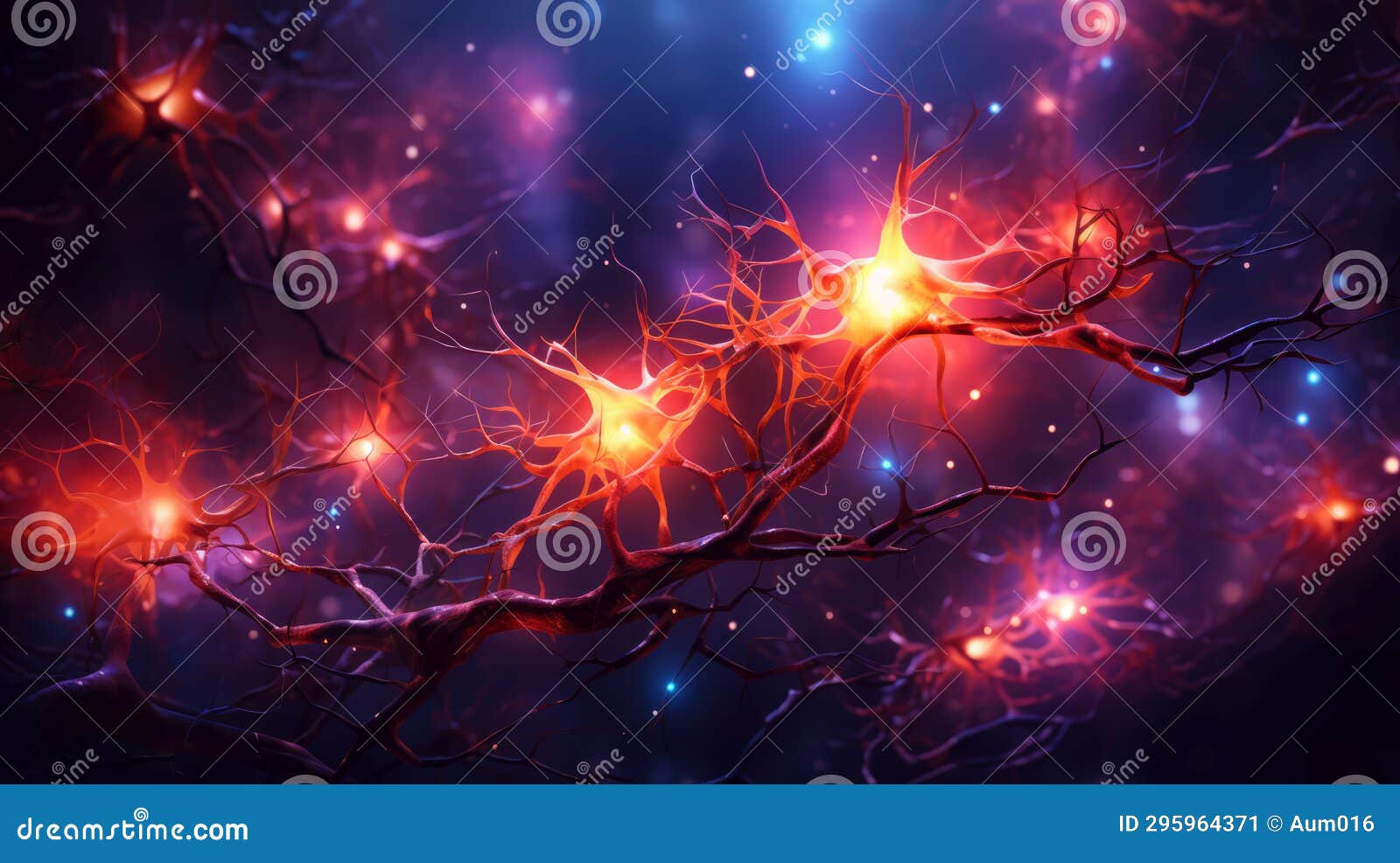 One Neuron And Synapse Like Stuctures Depicting Brain Chemistry Stock ...
