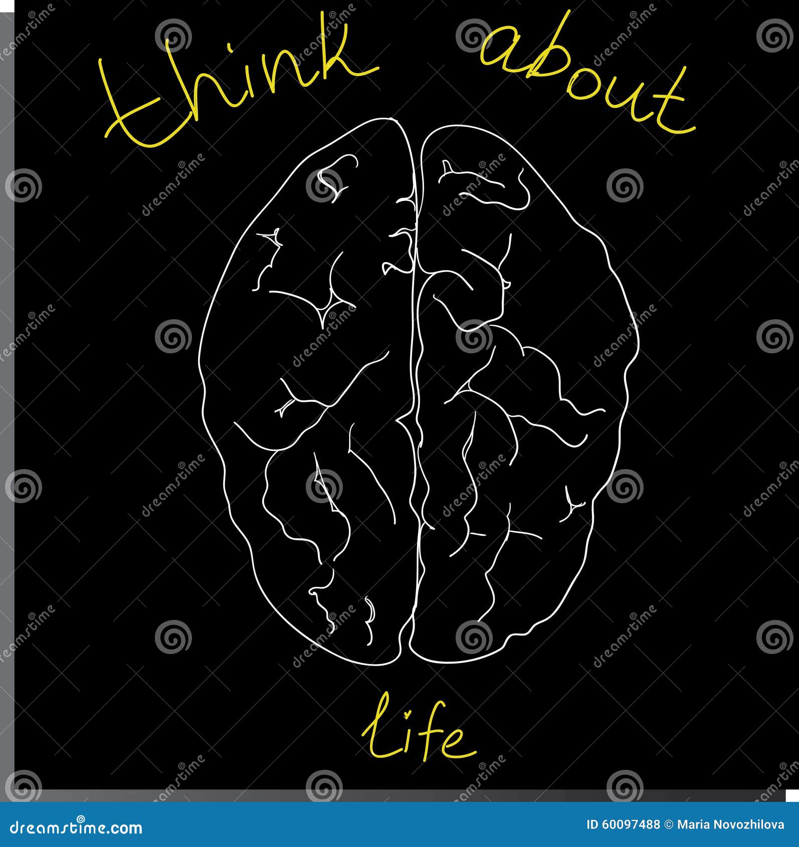 Illustration of Brain with Text Stock Vector - Illustration of ...
